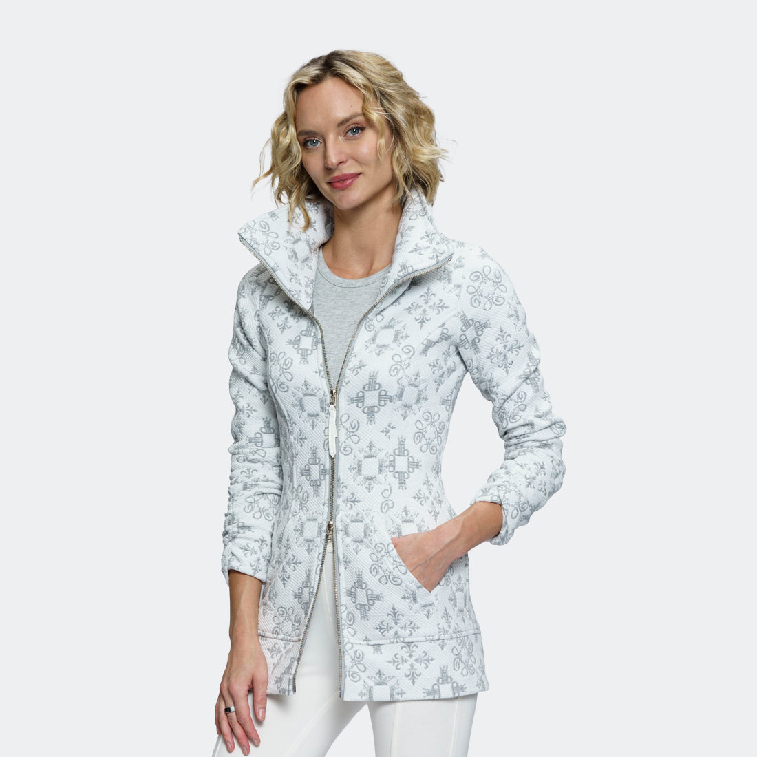 Molly Jacket - Signature Logo - Ivory/Grey