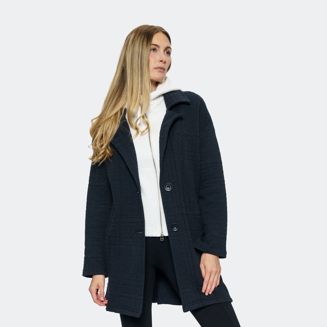 Marissa Coat - Windowpane Plaid - Black Wash | Tonia DeBellis